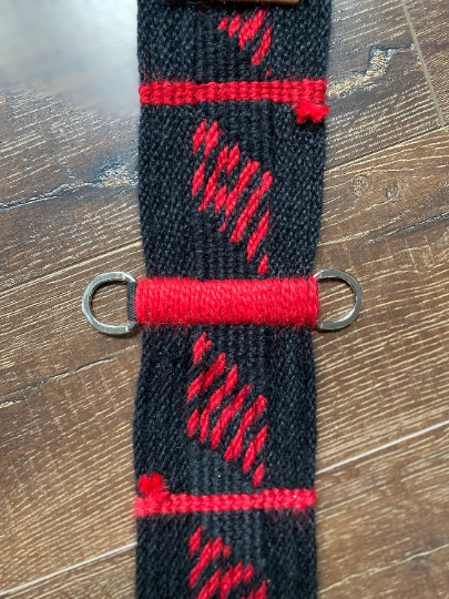 30" Straight Cinch - Red & Black – Blondie Cinches & Rope Halters